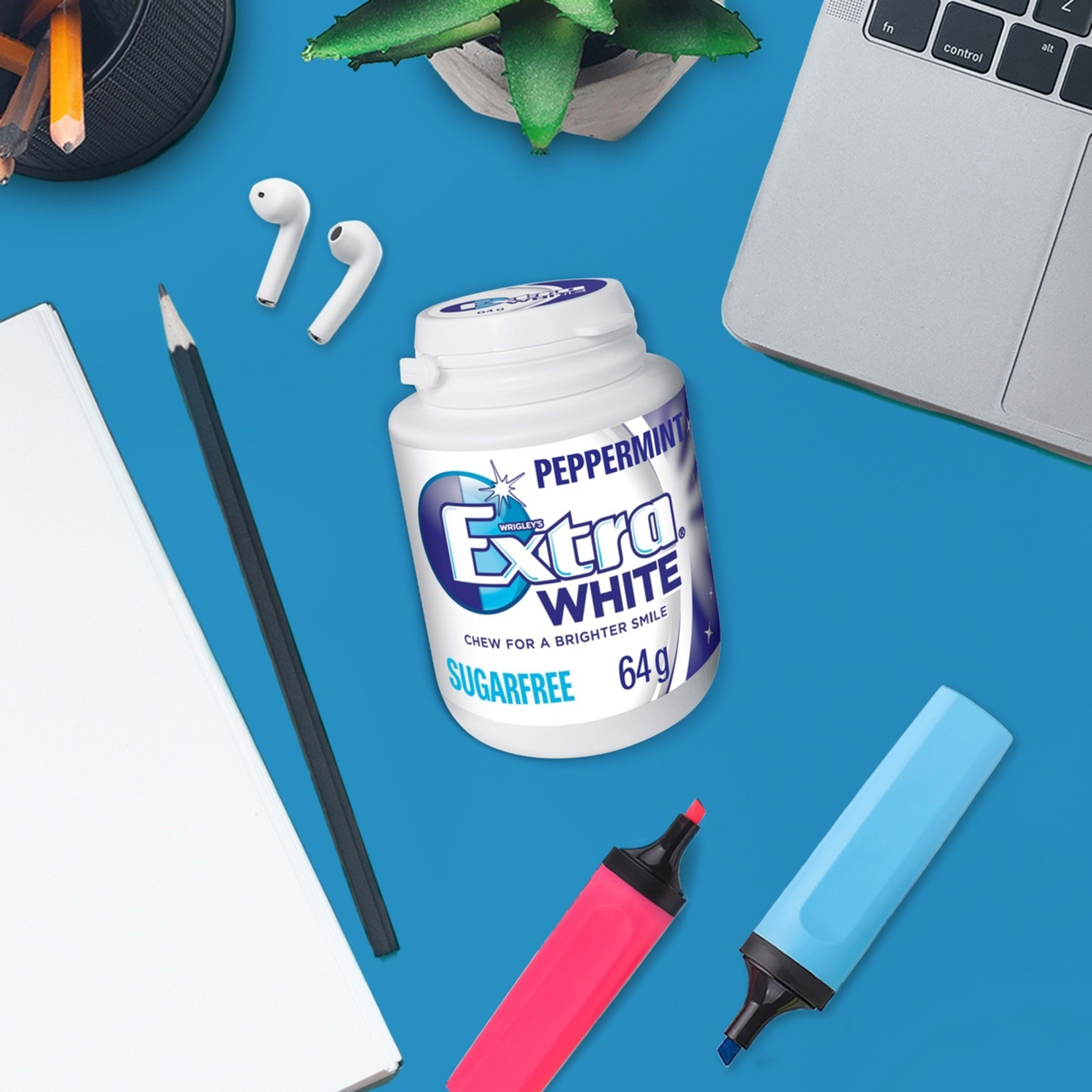 Wrigley's Extra White Peppermint Sugar Free Bottle 64g - Kmart