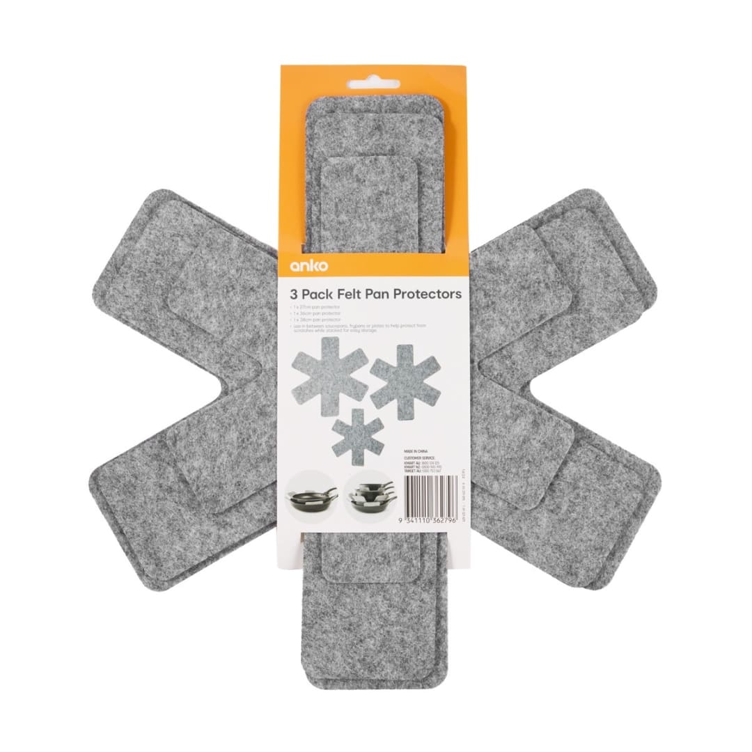 3 Pack Pan Protectors - Grey - Kmart