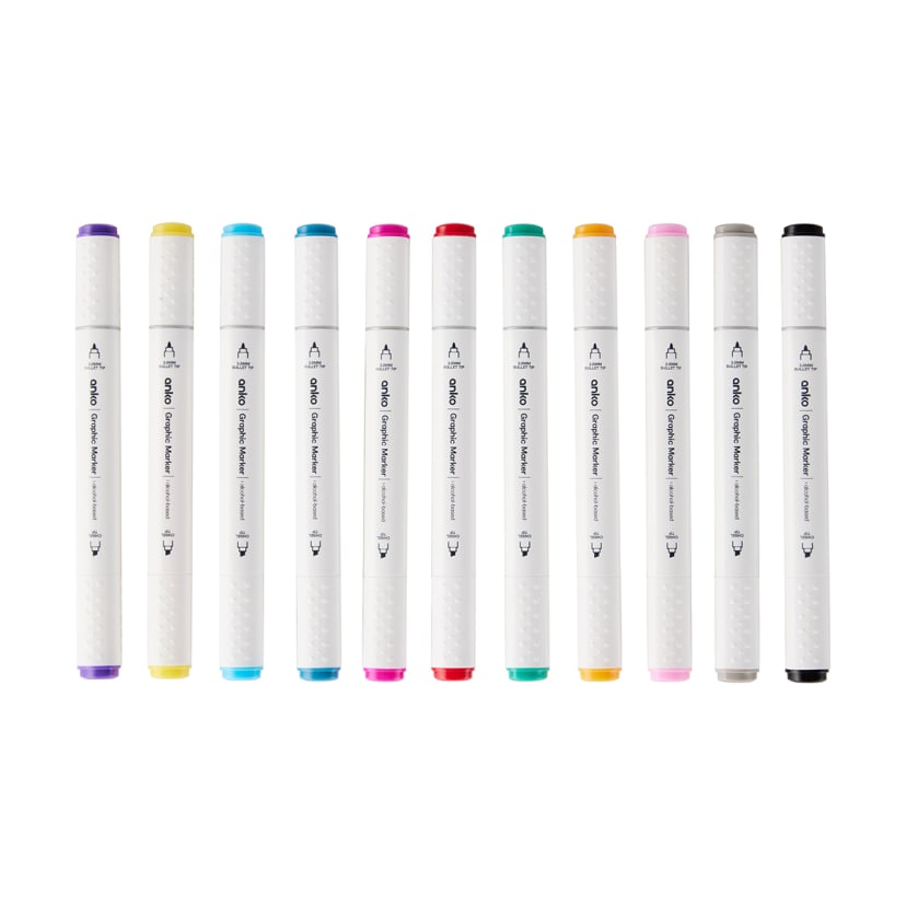 12 Pack Graphic Markers - Kmart