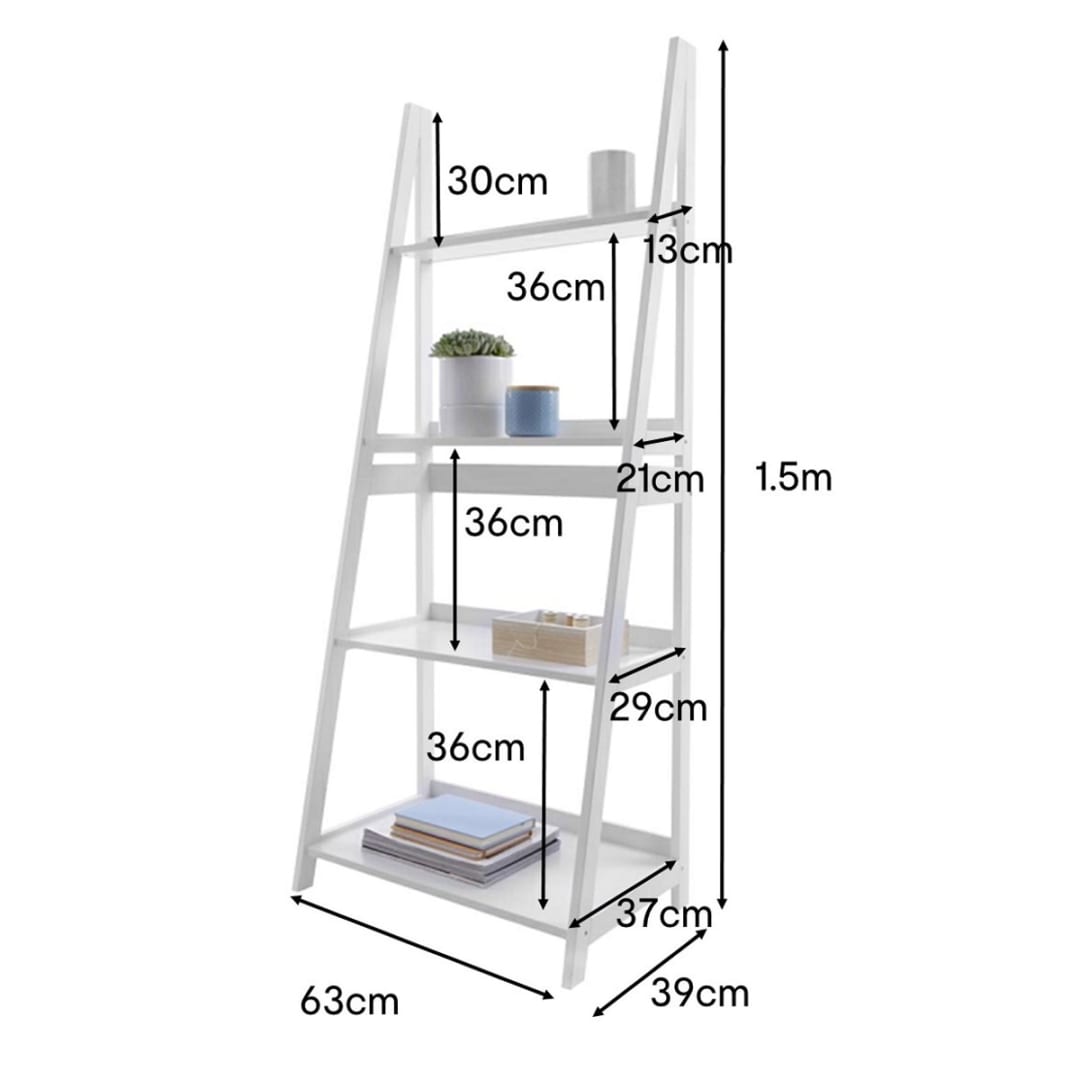 4 Tier Ladder Shelf White - Kmart