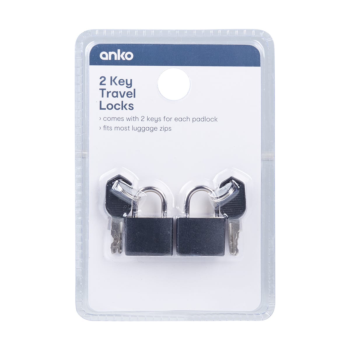 2 Key Travel Locks - Black - Kmart