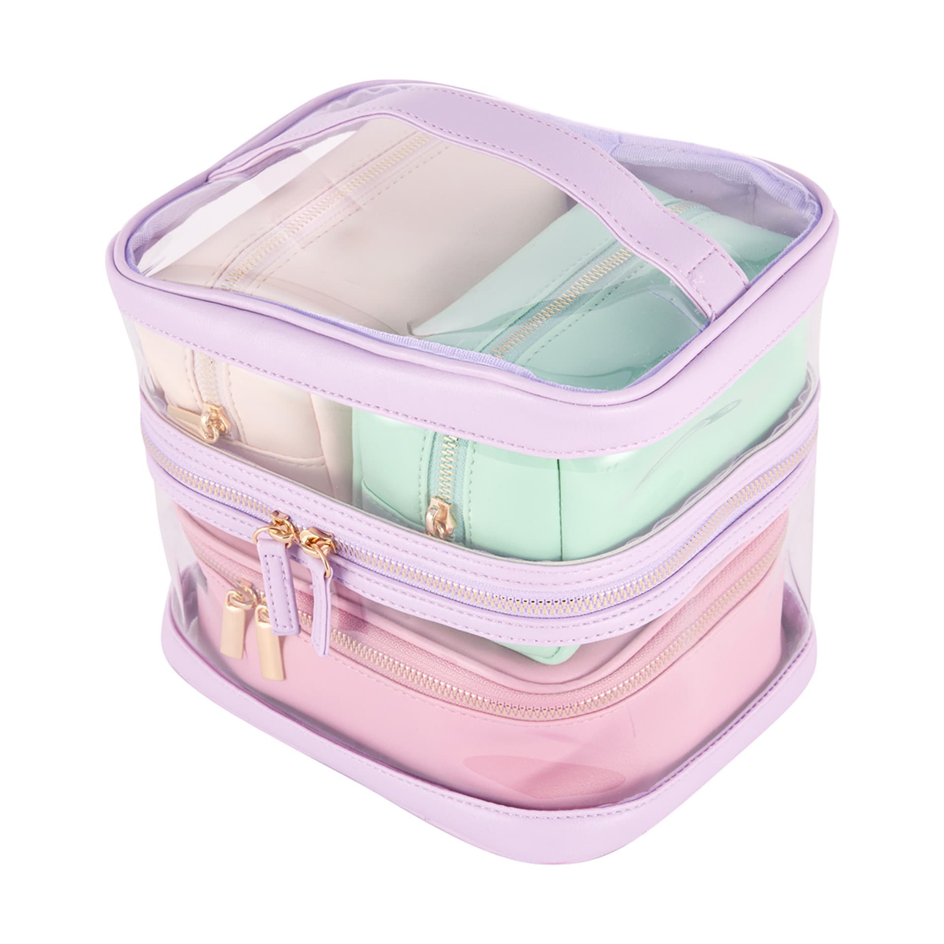 OXX Cosmetics 4 Piece Makeup Bag - Pastel - Kmart NZ