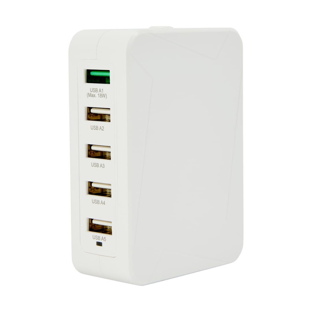 5 Port USB Charger with Travel Plug - Kmart