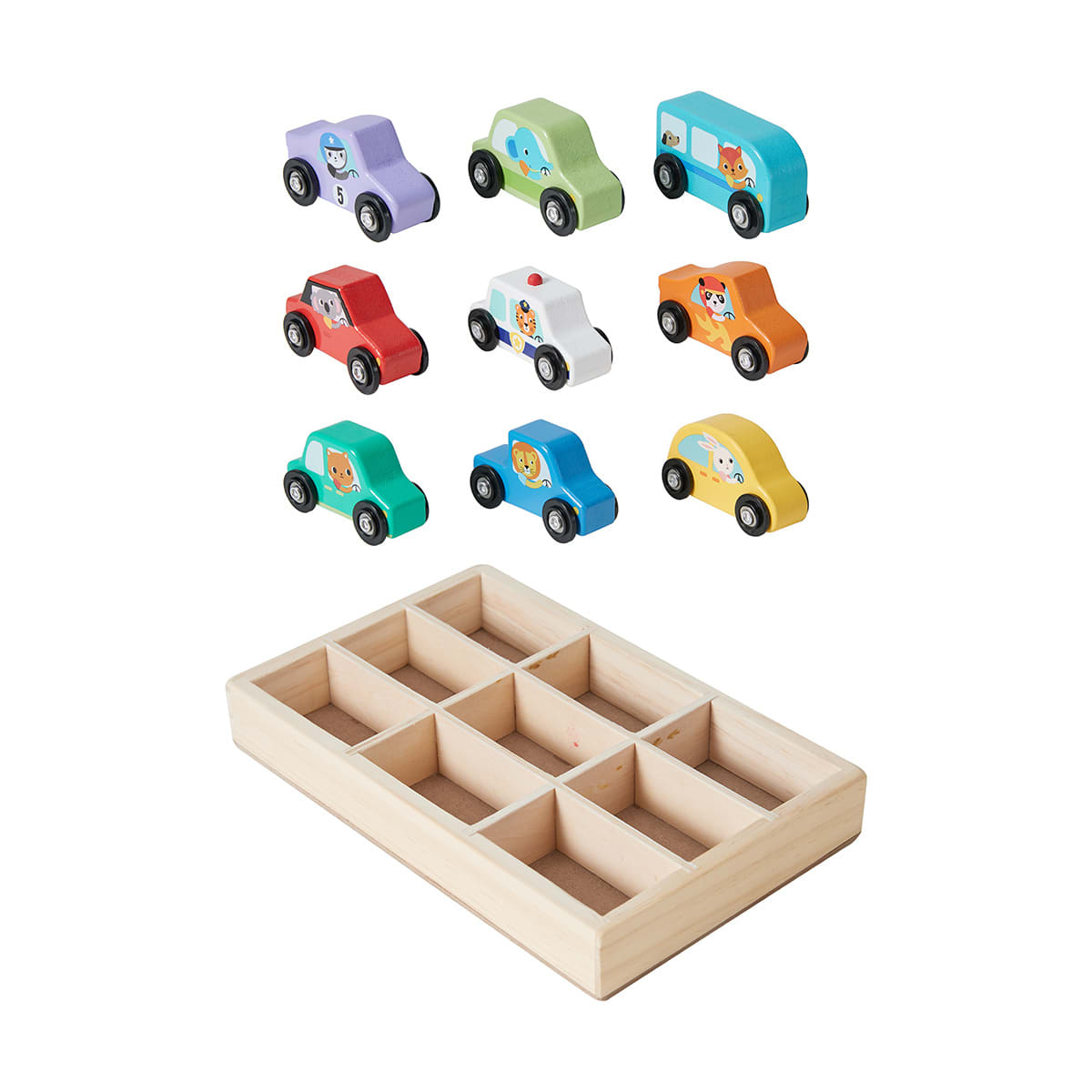 Wooden Car Set - Kmart