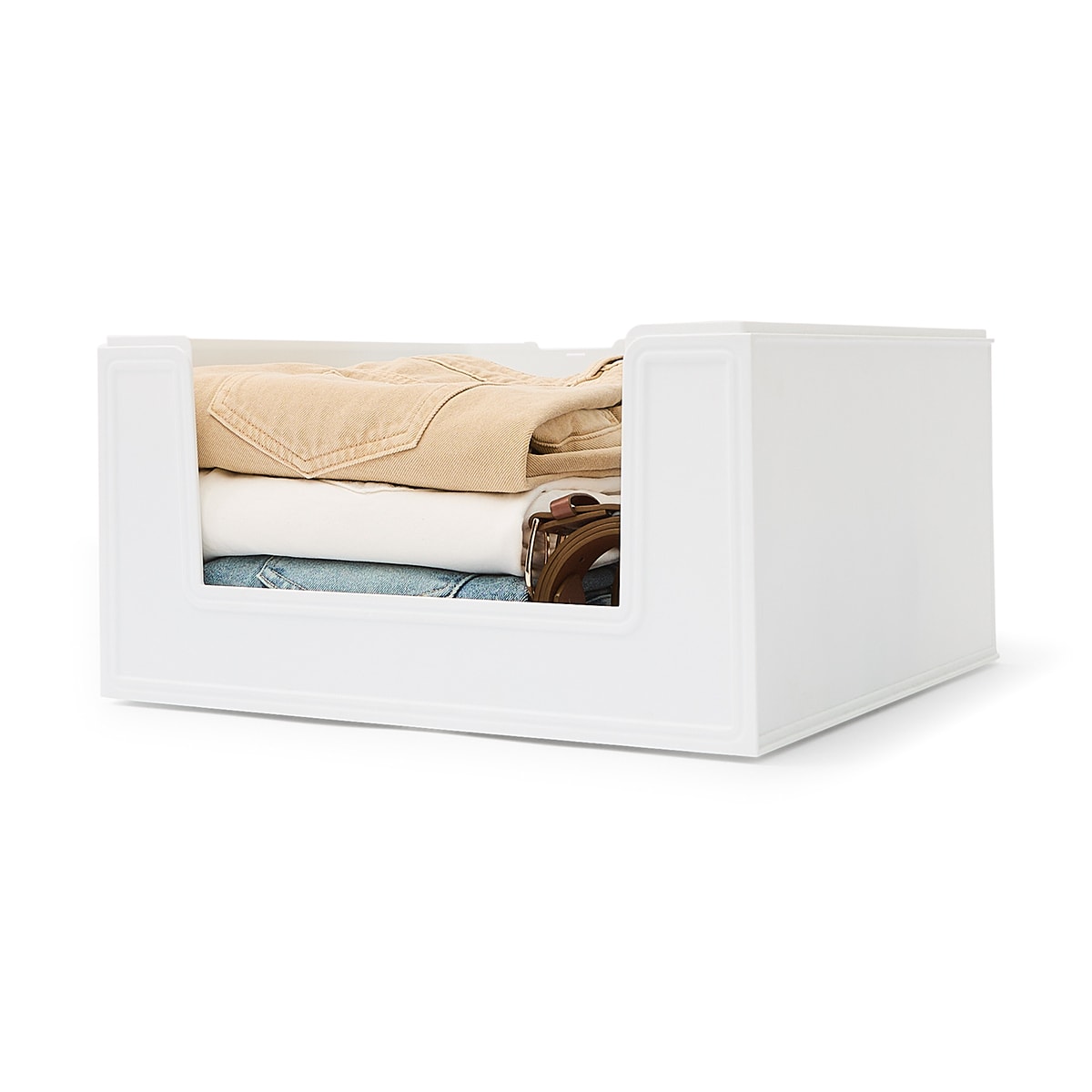 28.5L Modular Open Front Stackable Bin - White - Kmart