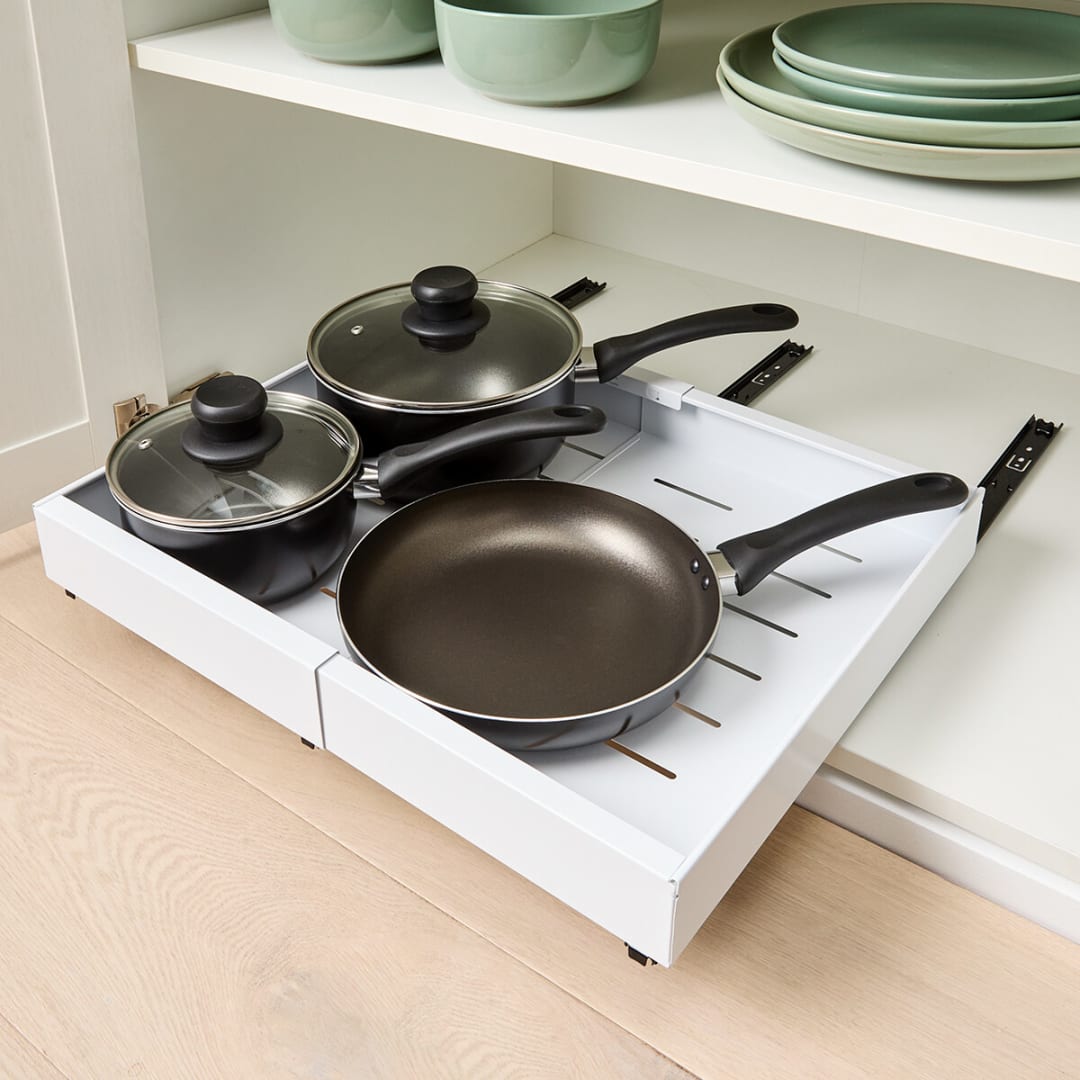 Expandable White Pull-Out Cabinet Drawer - Kmart