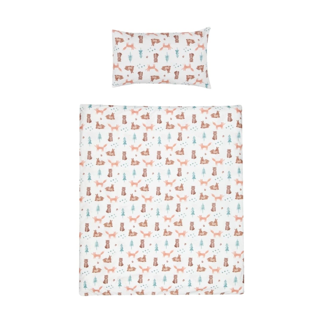 Cotton Reversible Cot Quilt Cover Set - Woodland - Kmart