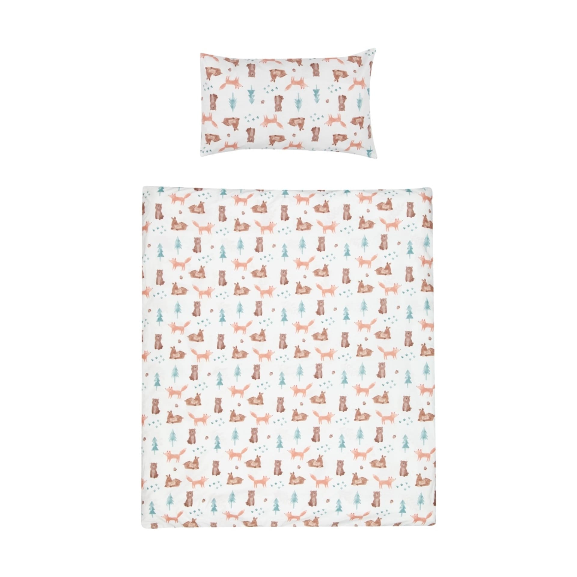 Cotton Reversible Cot Quilt Cover Set - Woodland - Kmart