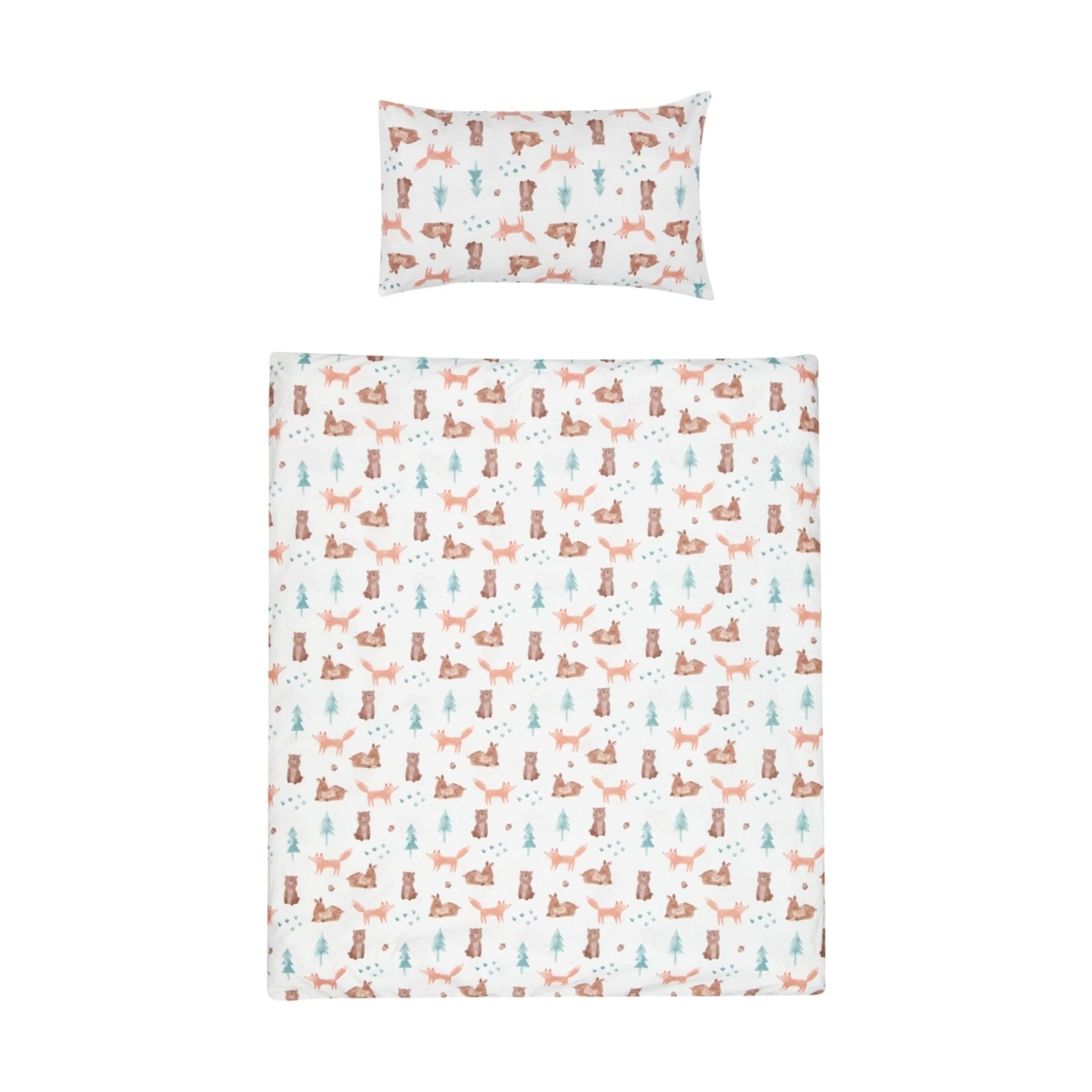 Cotton Reversible Cot Quilt Cover Set - Woodland - Kmart