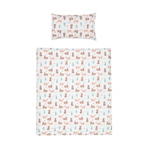 Cotton Reversible Cot Quilt Cover Set - Woodland - Kmart