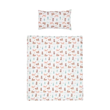 Cotton Reversible Cot Quilt Cover Set - Woodland - Kmart