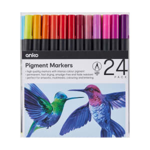 24 Pack Pigment Markers - Kmart