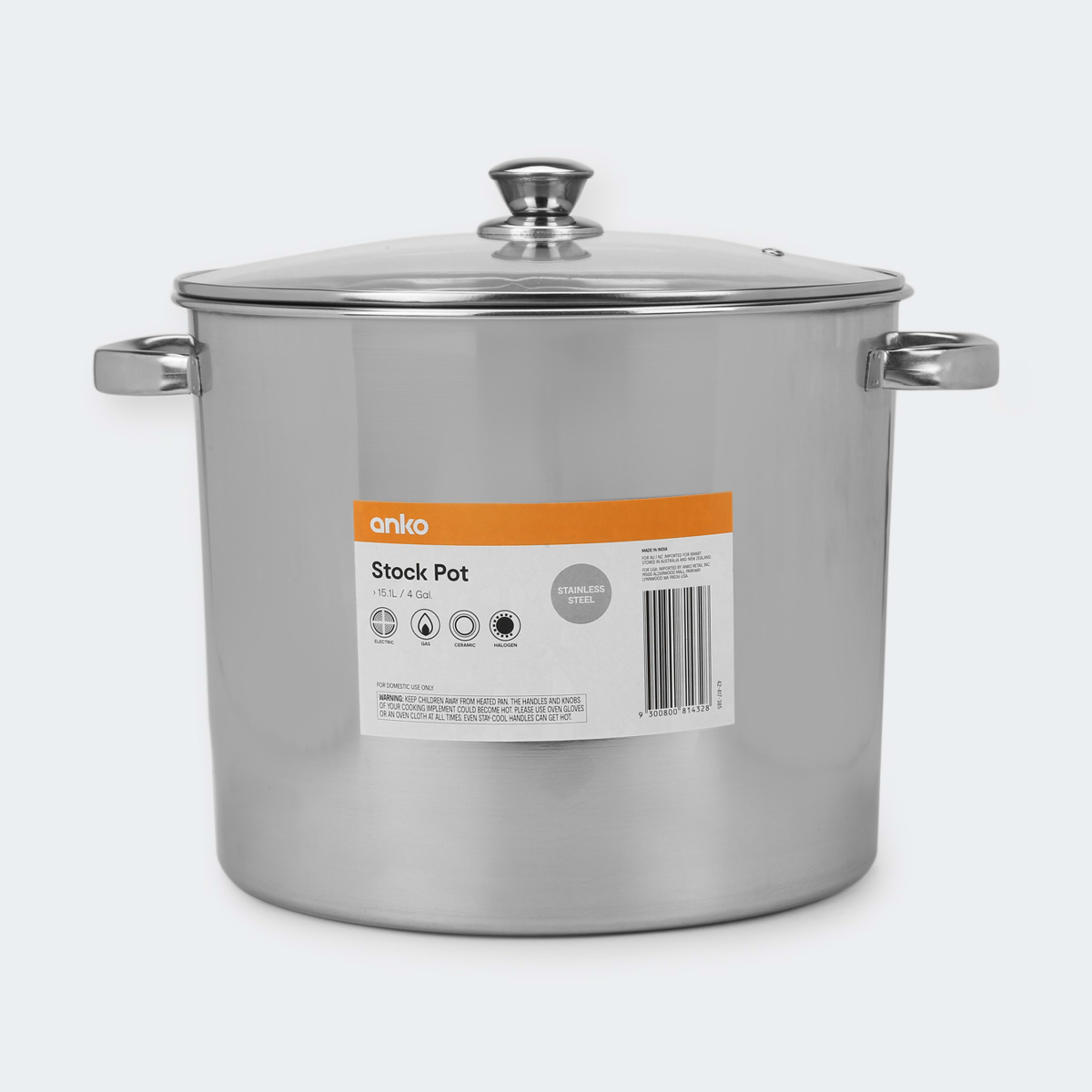 15L Stainless Steel Stock Pot - Kmart