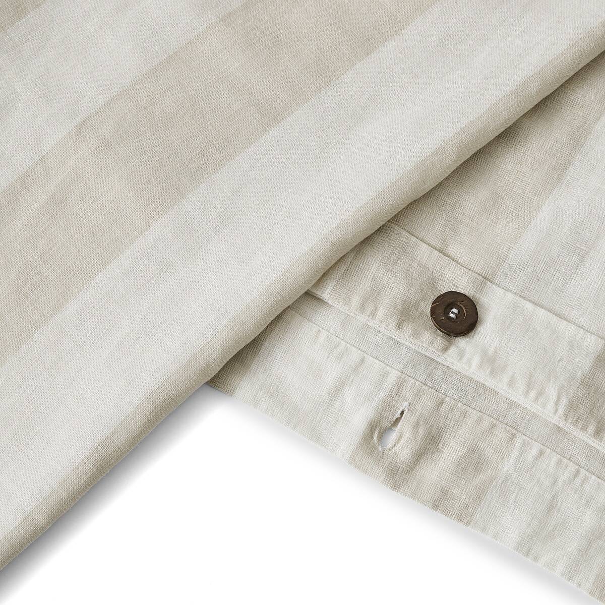Stripe Linen Cotton Quilt Cover Set - Queen Bed, Natural - Kmart