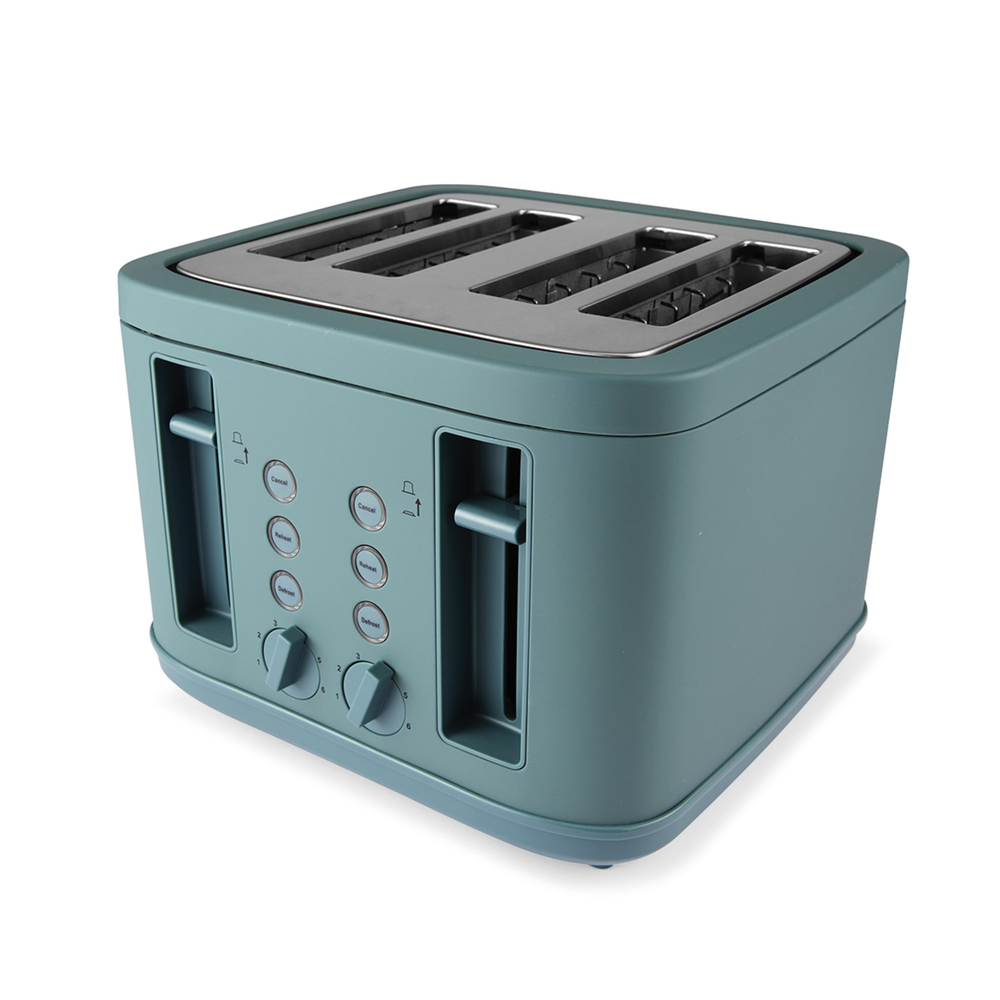 4 Slice Soft Touch Toaster - Dark Green - Kmart