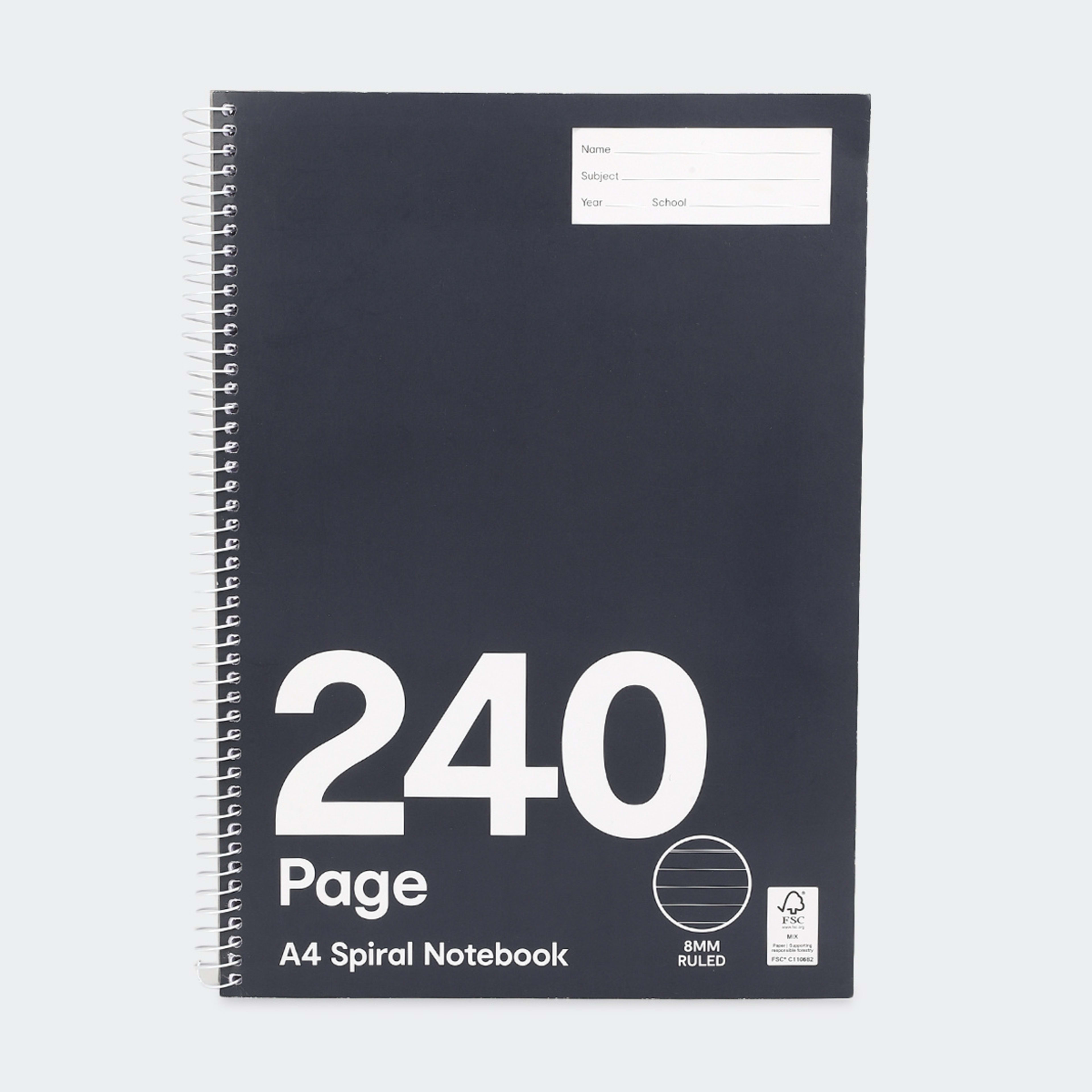 240 Page A4 Spiral Notebook - Black and White - Kmart