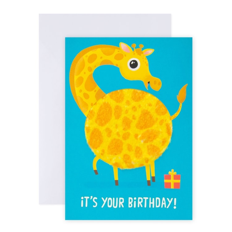 Hallmark Fuzzy Belly Giraffe Birthday Card - Stretch Out The Fun - Kmart