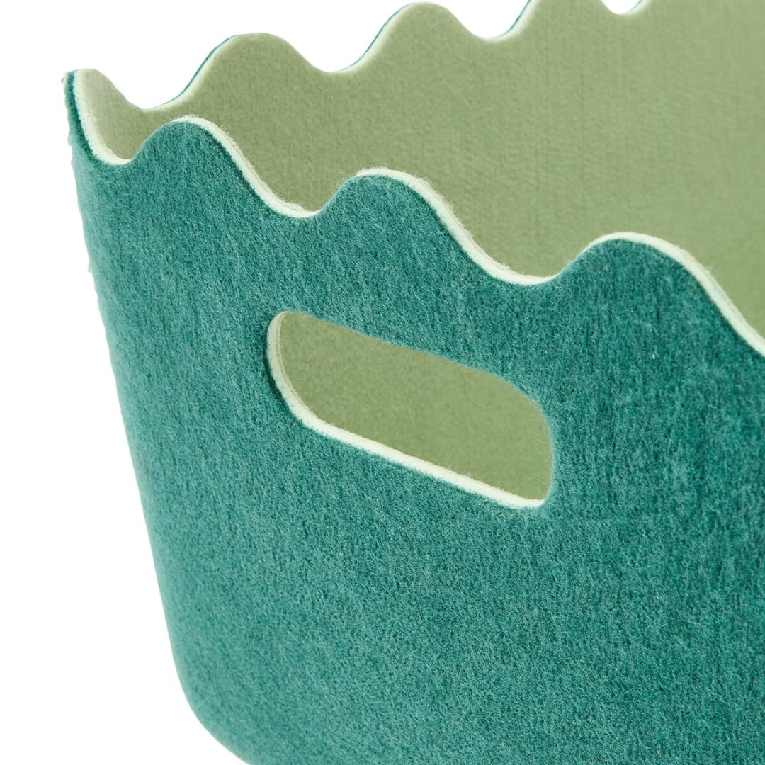 Two Tone Wave Felt Basket - Green - Kmart