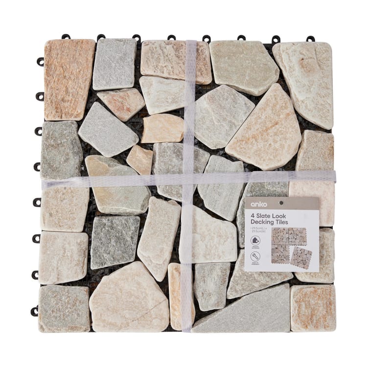 4 Pack Slate Look Decking Tiles - Kmart