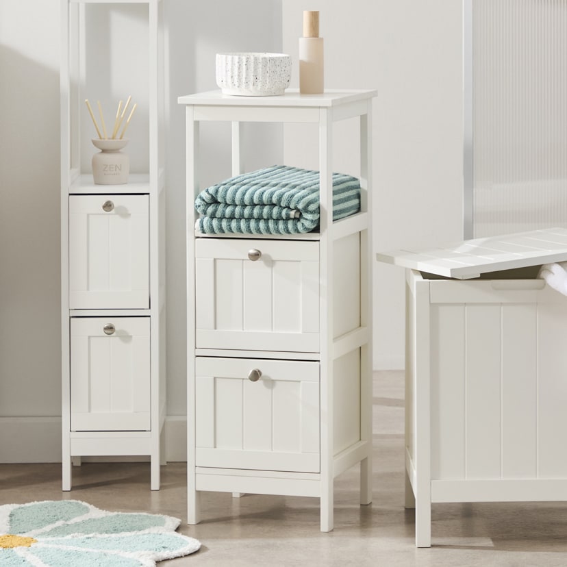 Panelled Storage Unit - White - Kmart