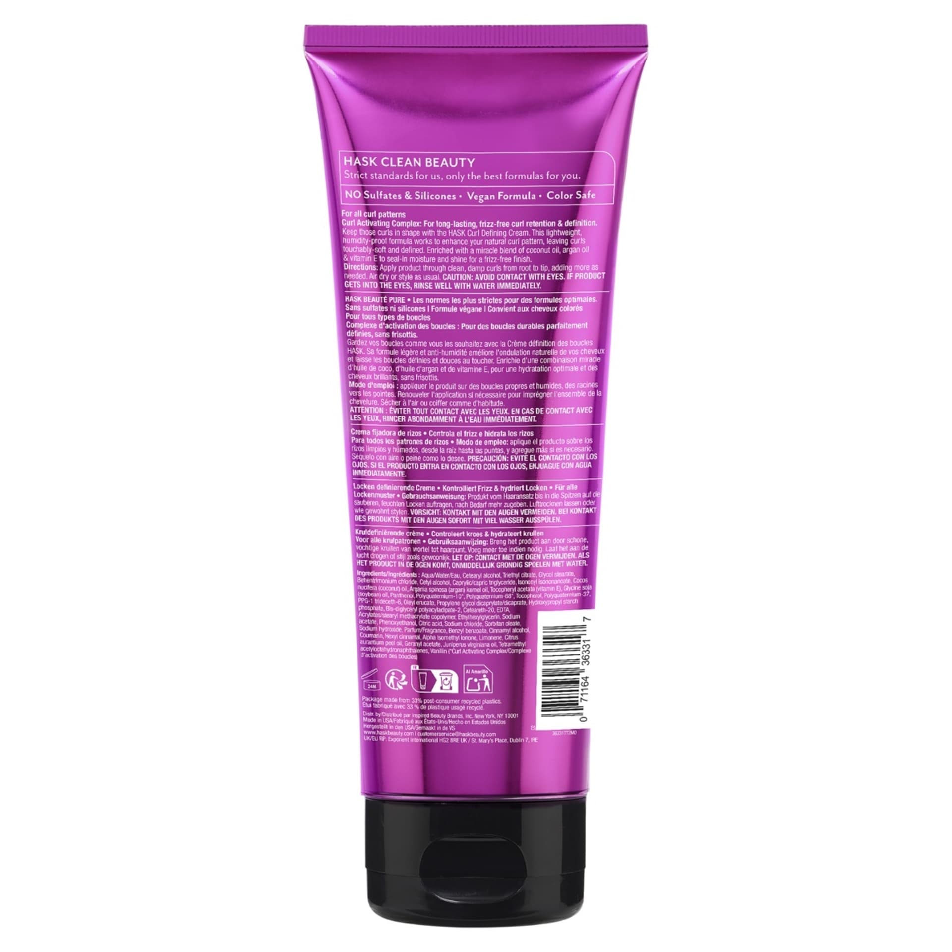 Hask Curl Care Curl Defining Cream 198ml Coconut Oil Argan Oil