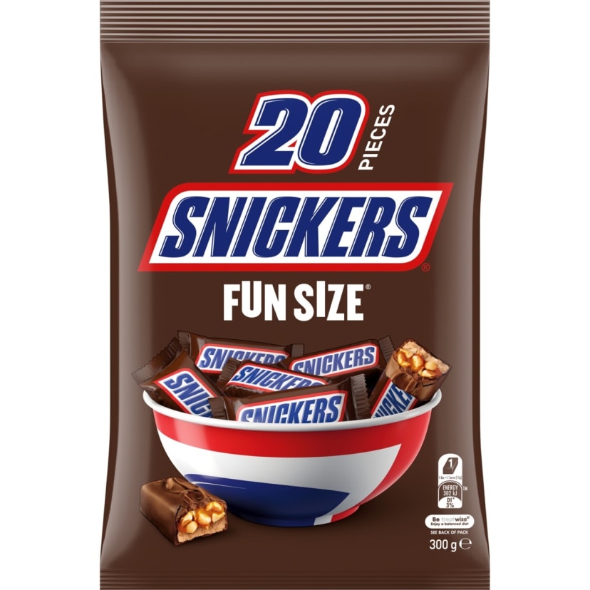 20 Piece Snickers Fun Size Snack and Share Bag 300g - Kmart