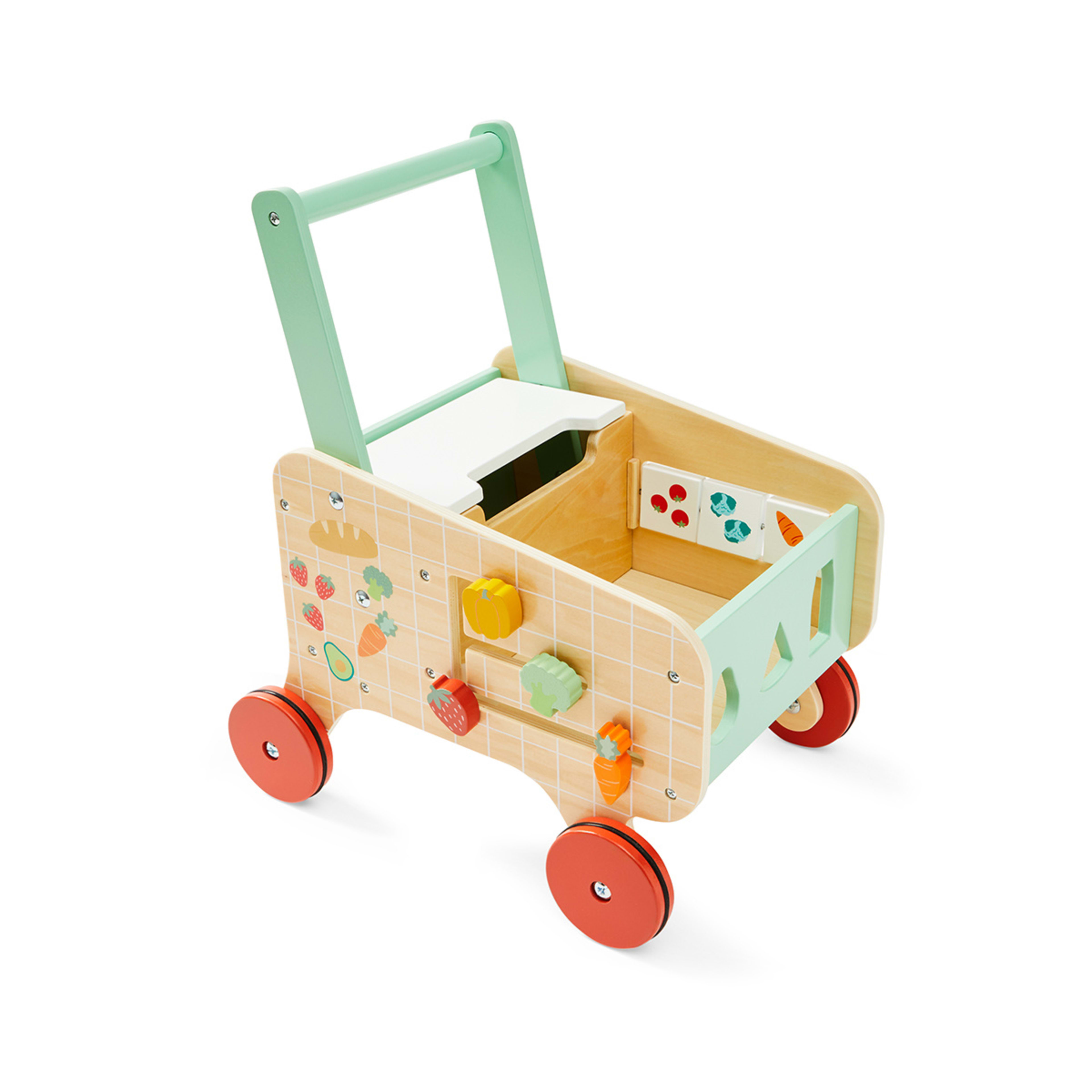4 Piece Wooden Shopping Cart Playset - Kmart