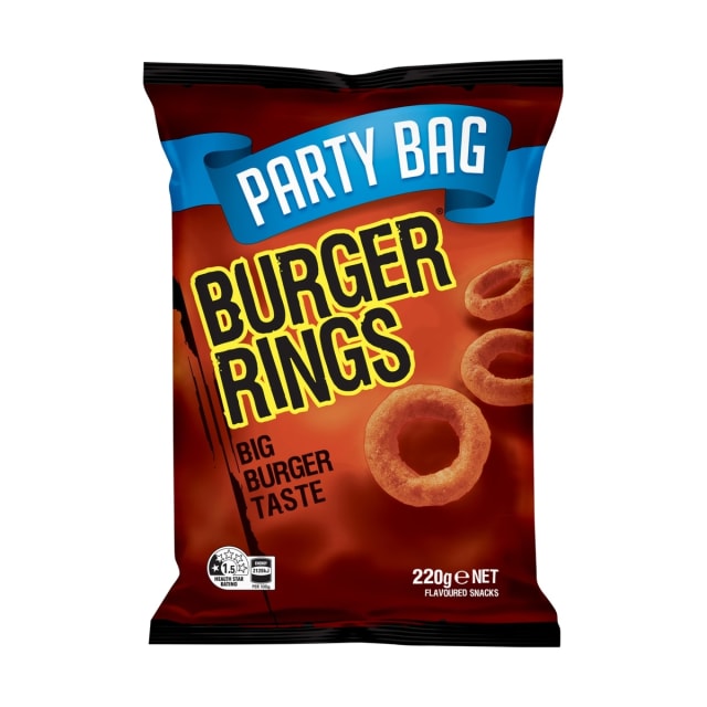 Burger Rings Party Bag 220g - Kmart