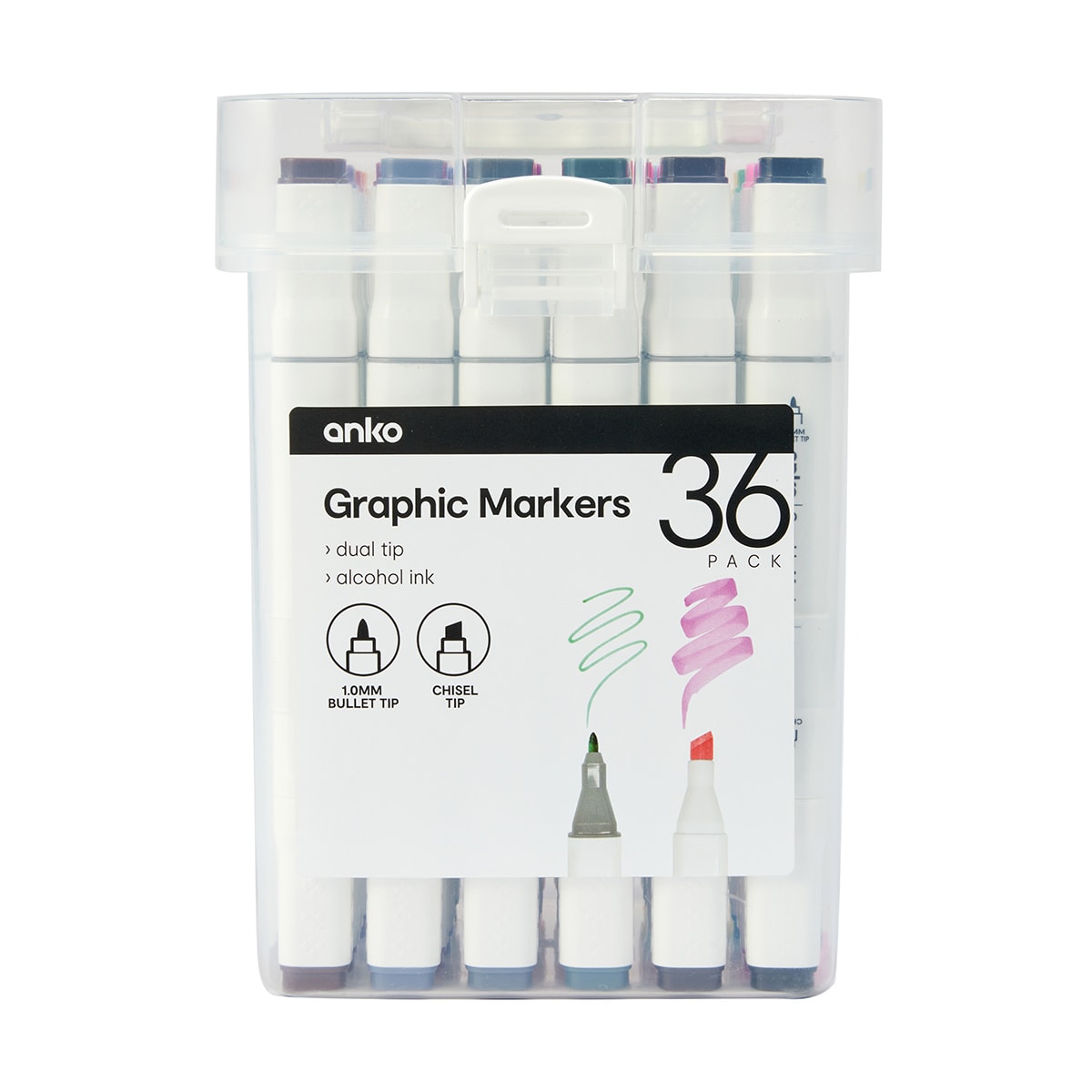 36 Pack Graphic Markers - Kmart