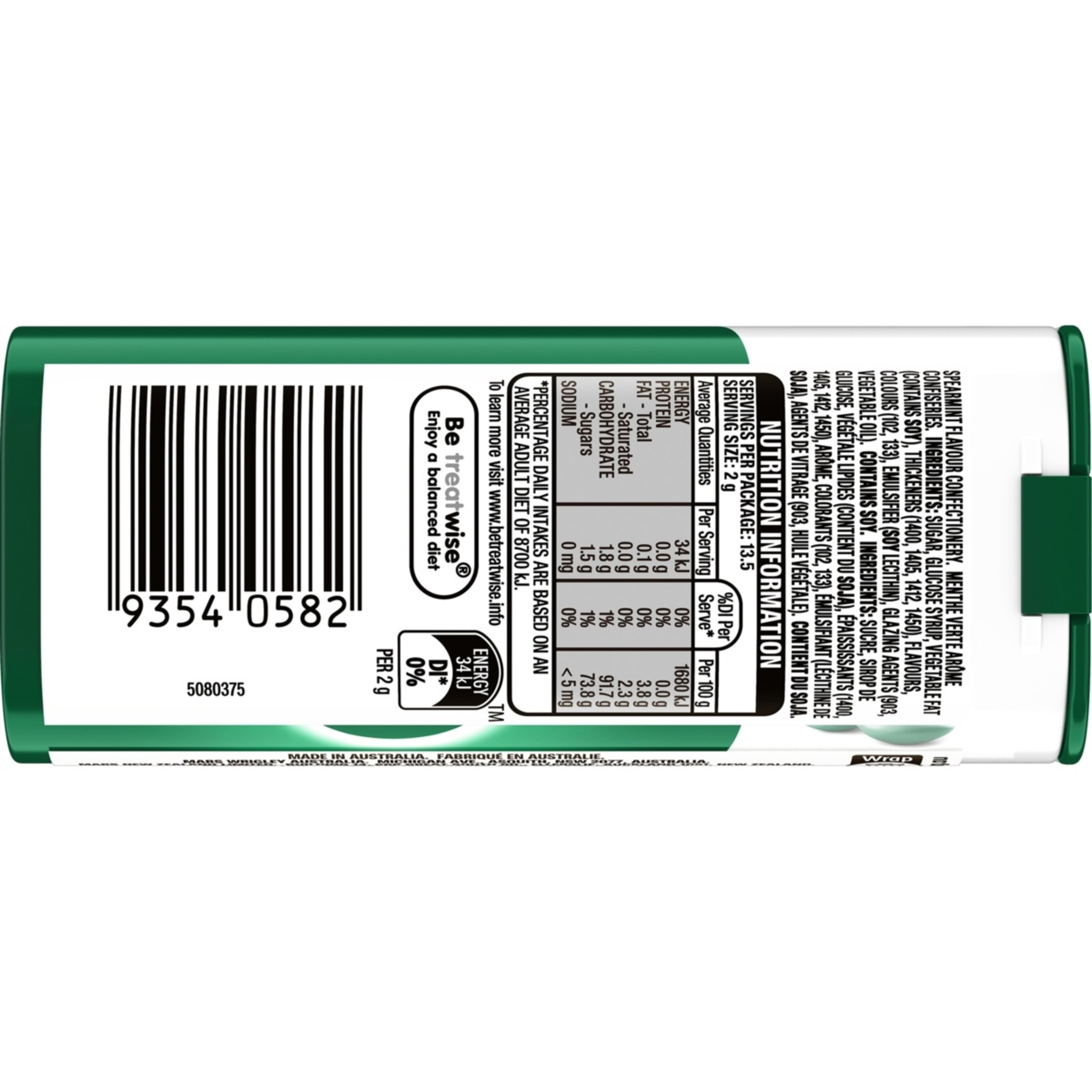 Wrigley's Eclipse Chewy Spearmint Mints 27g - Kmart