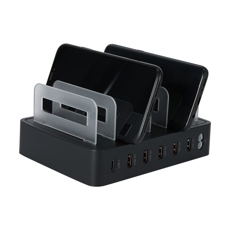 6 Port USB Charger Stand - Black - Kmart