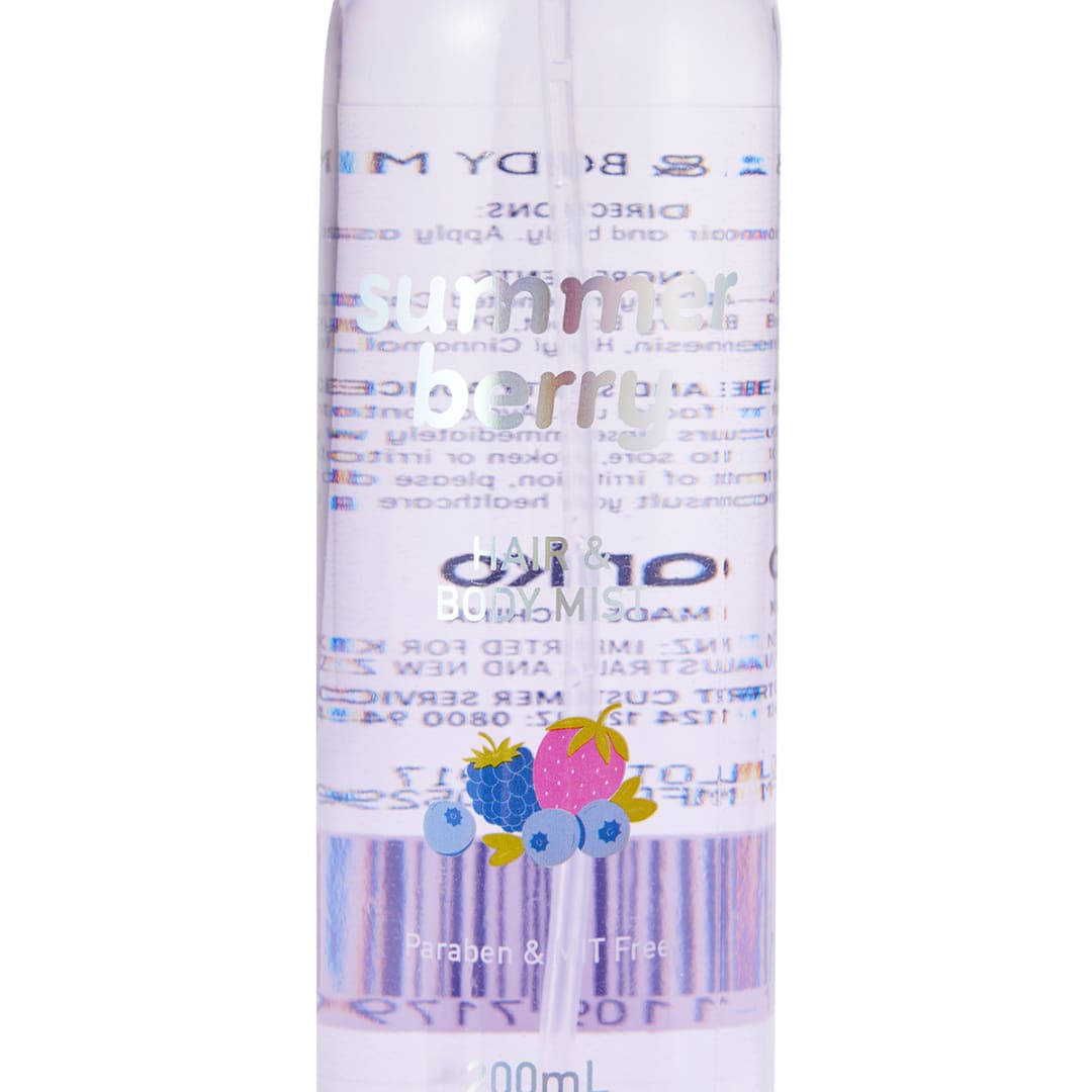 Hair and Body Mist 200ml - Summer Berry - Kmart NZ