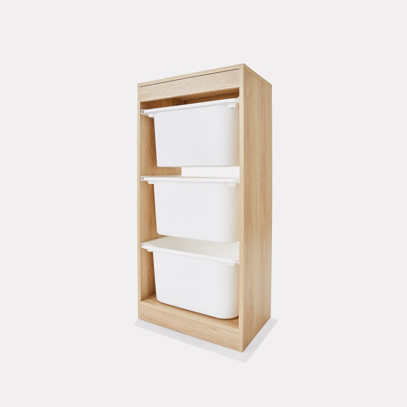 Kids 3-Tub Storage Organiser - Oak Look - Kmart