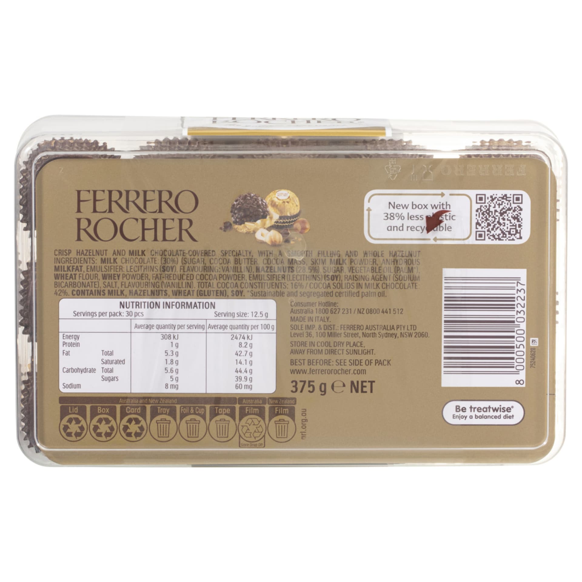 30 Pack Ferrero Rocher Chocolate Gift Box 375g - Kmart NZ