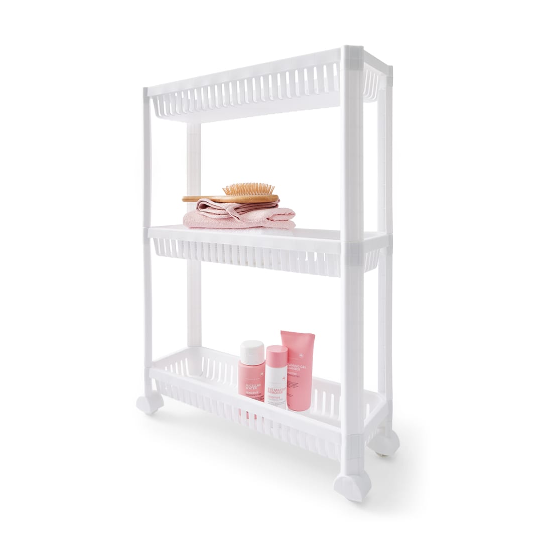 3 Tier Plastic Trolley - White - Kmart