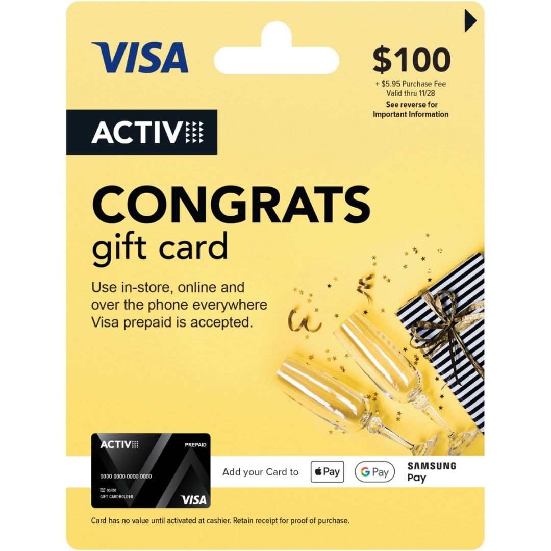 Activ VISA $100 Congrats Gift Card - Kmart