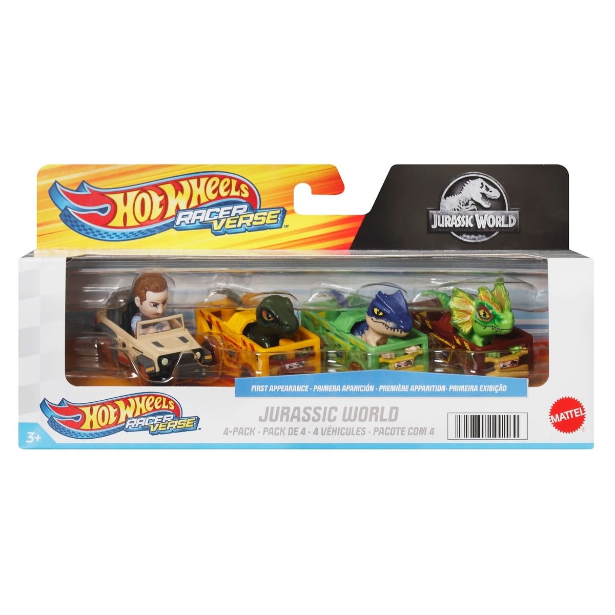 4 Pack Hot Wheels RacerVerse Jurassic World Vehicles Kmart