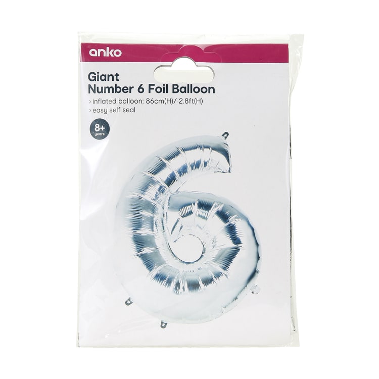 Giant Number 6 Foil Balloon - Kmart