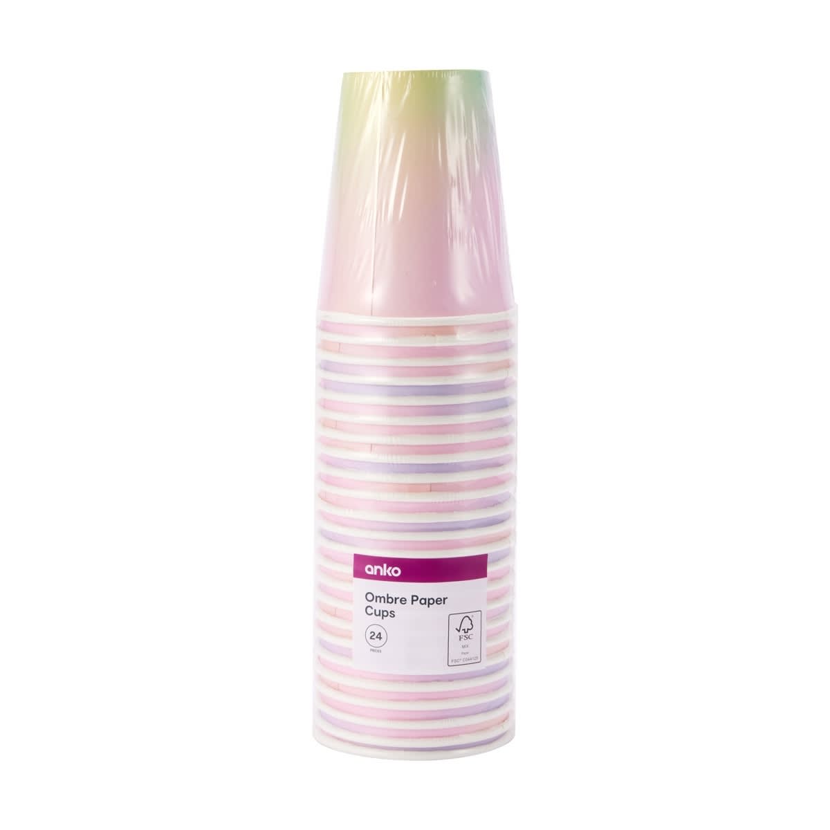 24 Pack Ombre Paper Cups - Kmart