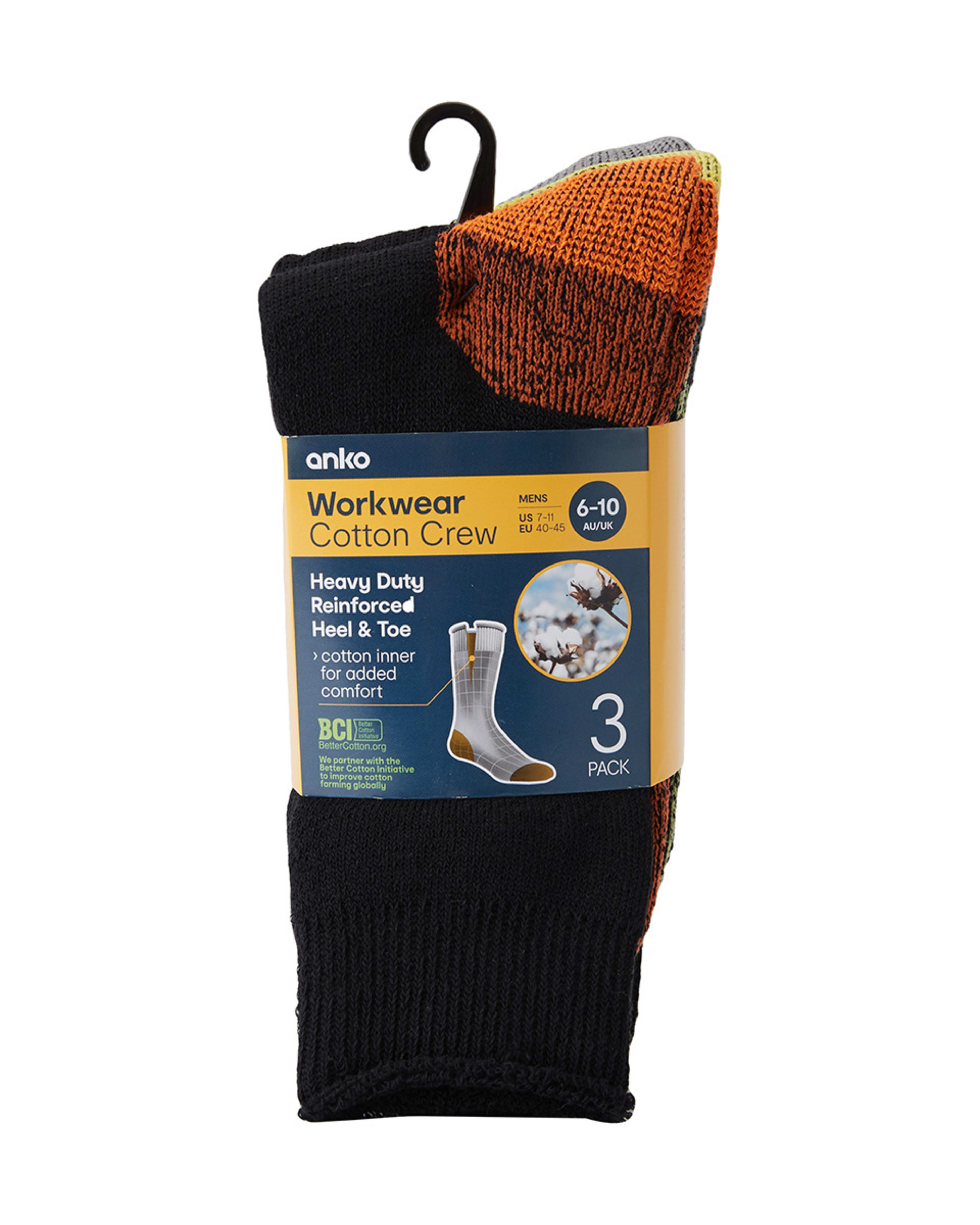 3 Pack Workwear Cotton Rich Socks - Kmart