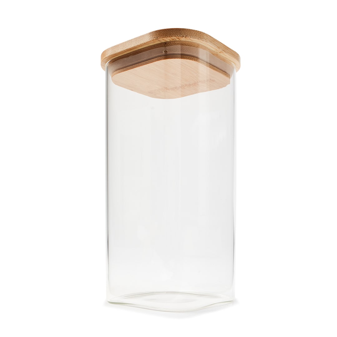 1.6L Glass Container with Bamboo Lid - Kmart