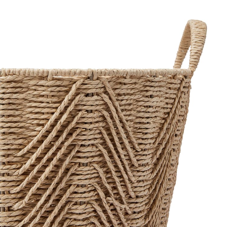 Round Herringbone Paper Rope Basket - Natural - Kmart NZ