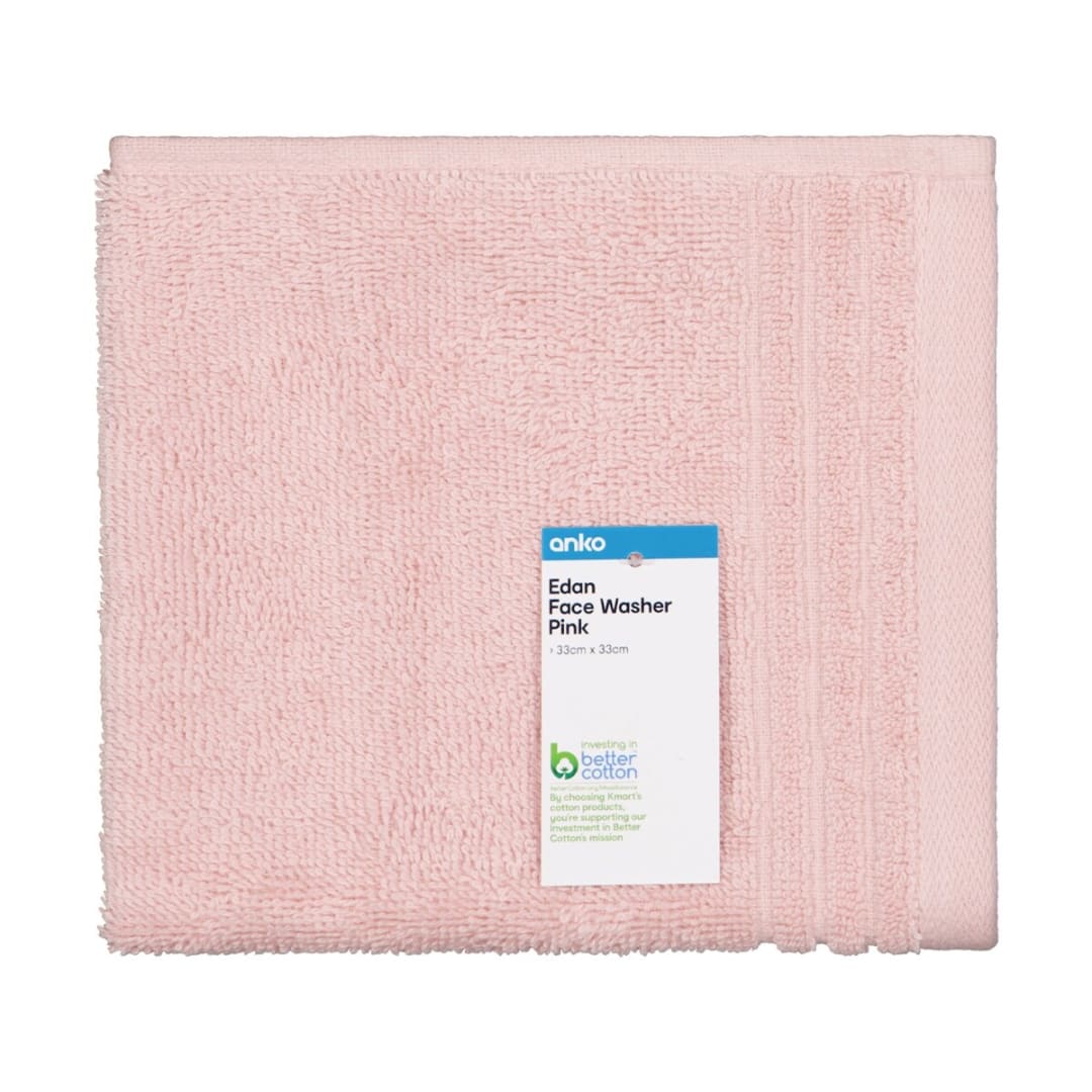 Edan Cotton Face Washer - Pink - Kmart