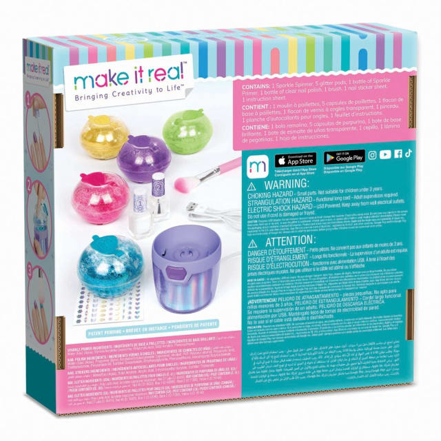 11 Piece Make It Real Party Nails: Glitter Nail Studio Kit - Kmart NZ