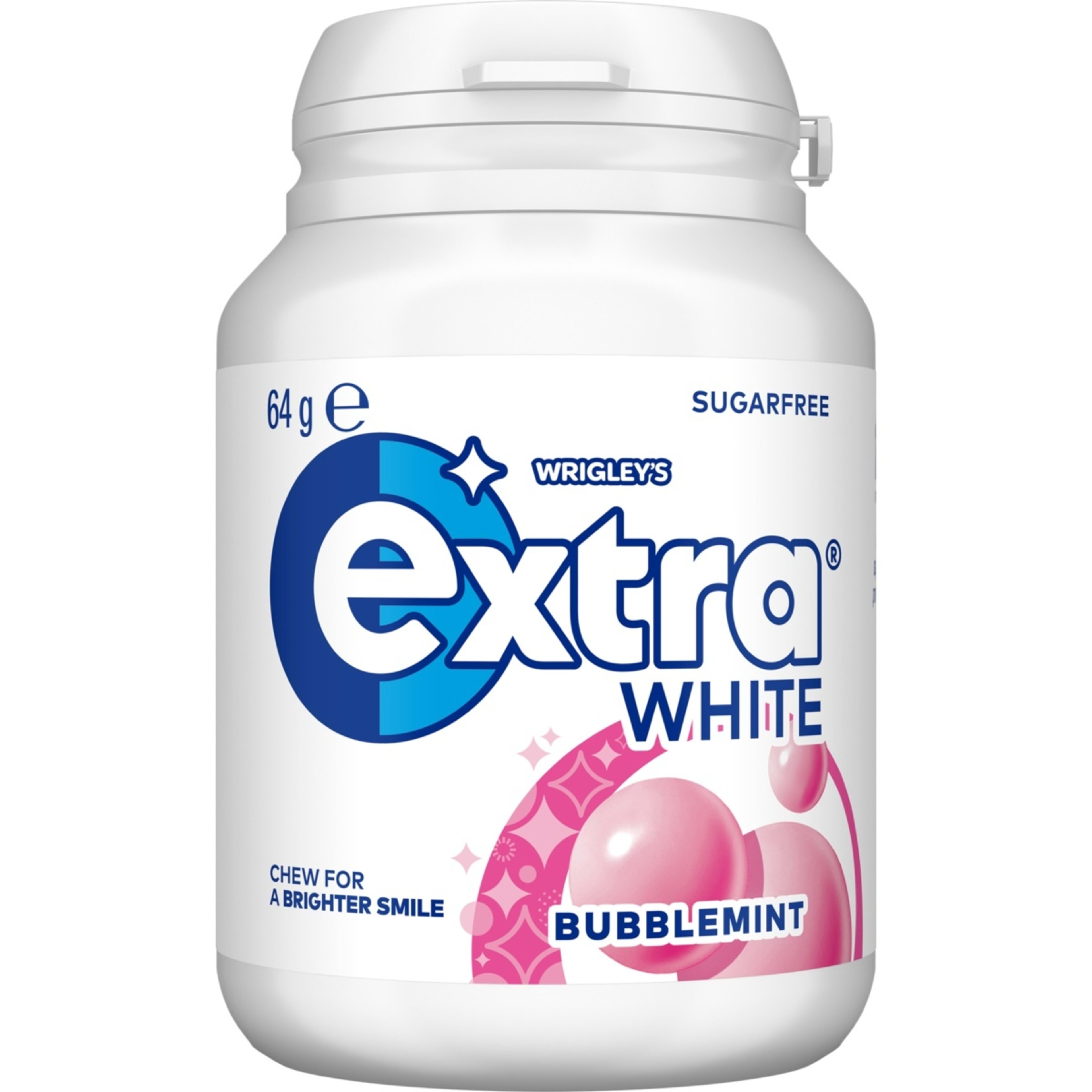 Wrigley's Extra White Bubblemint Sugar Free Chewing Gum Bottle 64g - Kmart