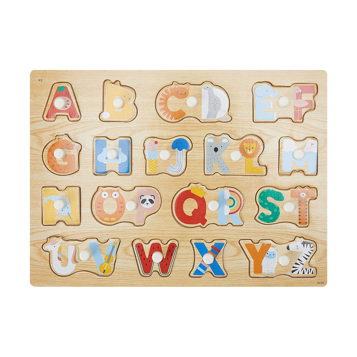 Wooden Alphabet Peg Puzzle - Kmart