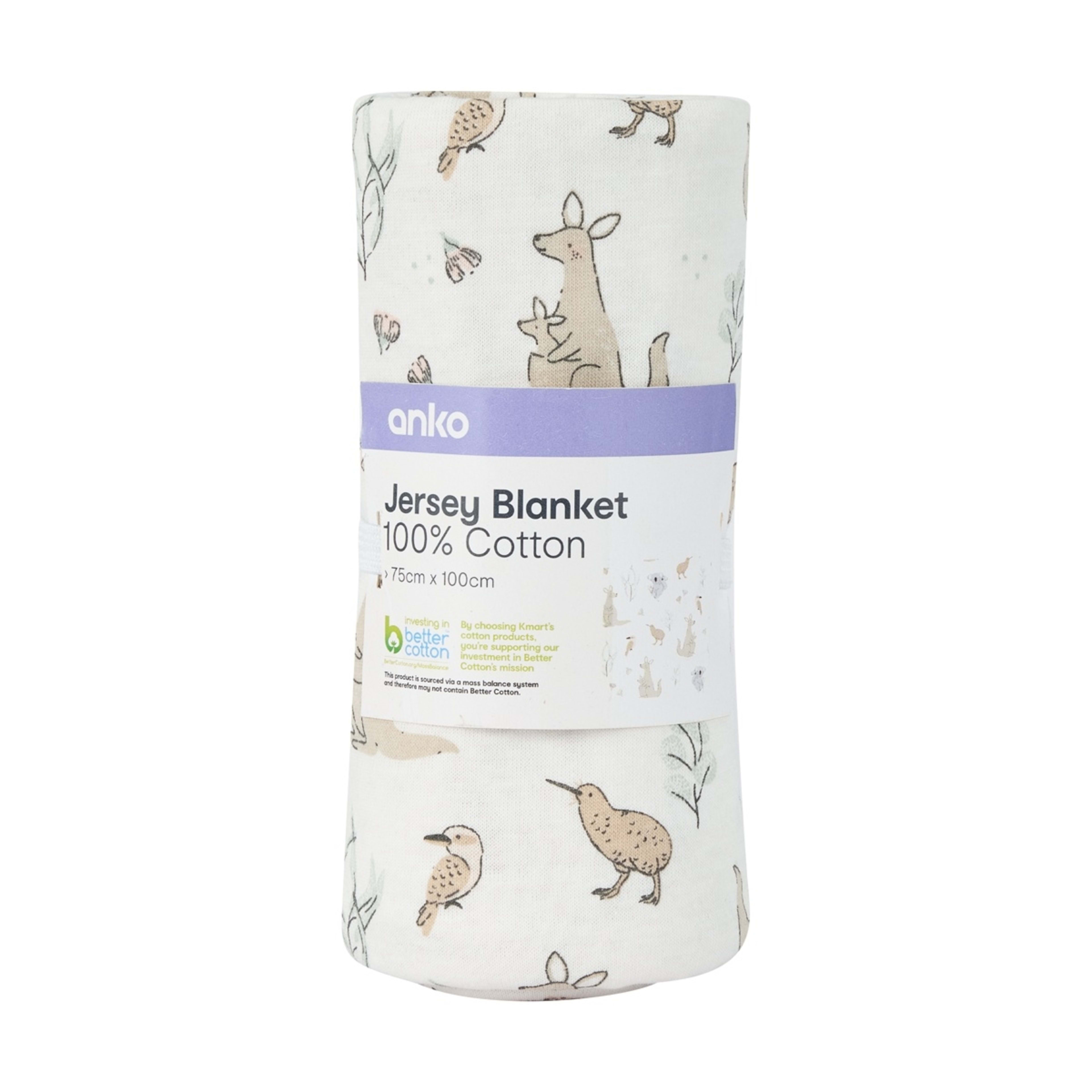 Cotton Jersey Blanket - Australiana - Kmart