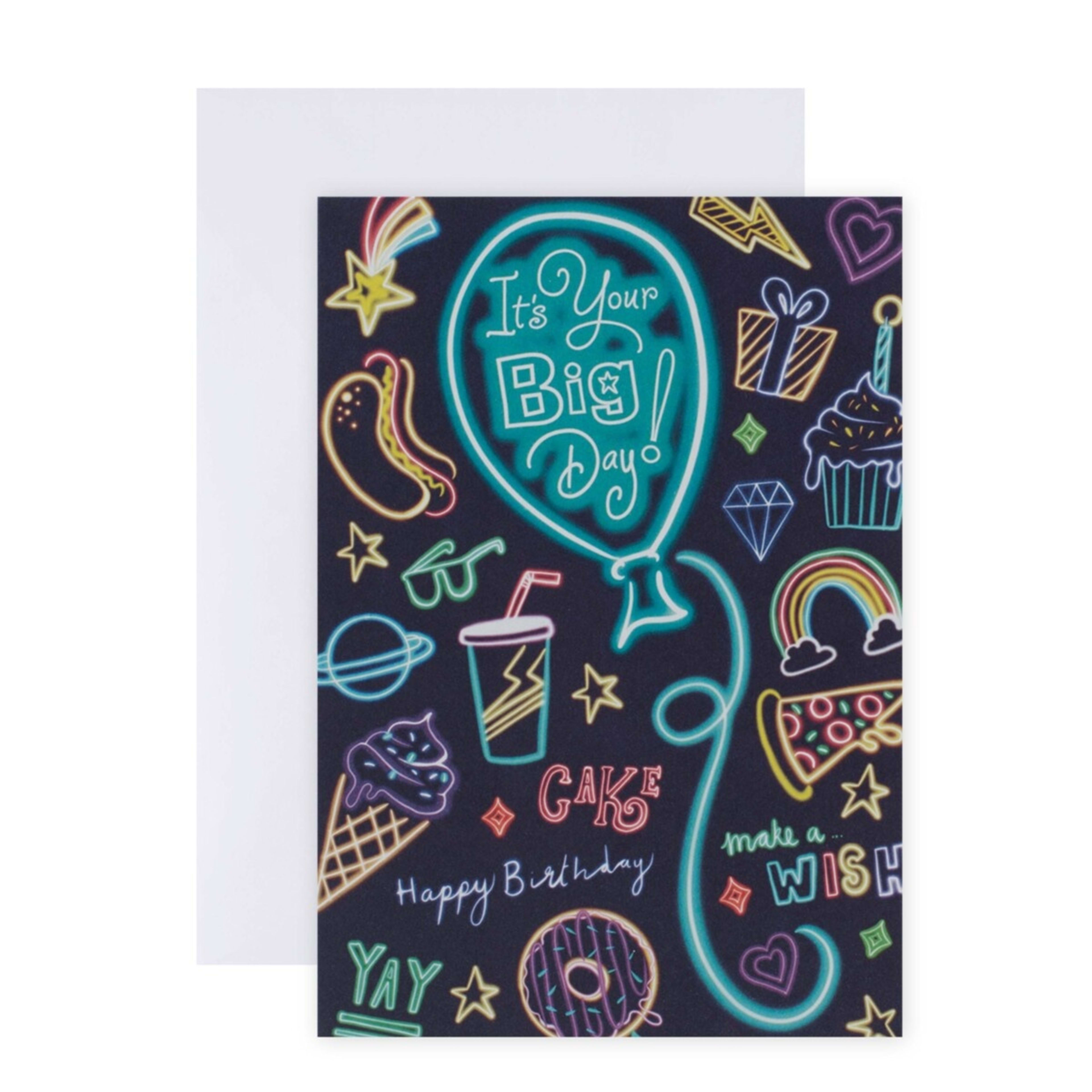 Creative Publishing by Hallmark Birthday Card - Neon Party - Kmart