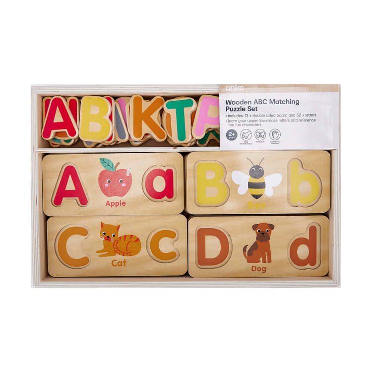 Wooden ABC Matching Puzzle Set - Kmart