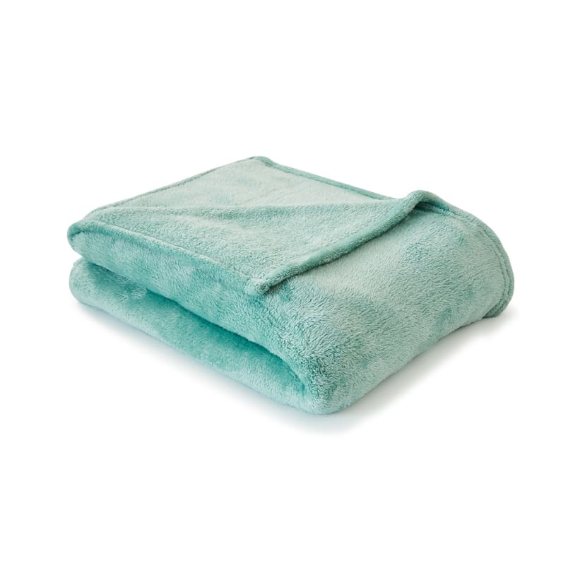 Plush Blanket - Single Bed, Green - Kmart